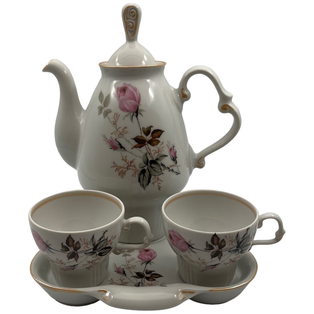 Набор кофейный "Доброе утро" на 2 персоны (4 предмета), фарфор, 1992-2002 гг, ЮжноУральский ФЗ, СССР