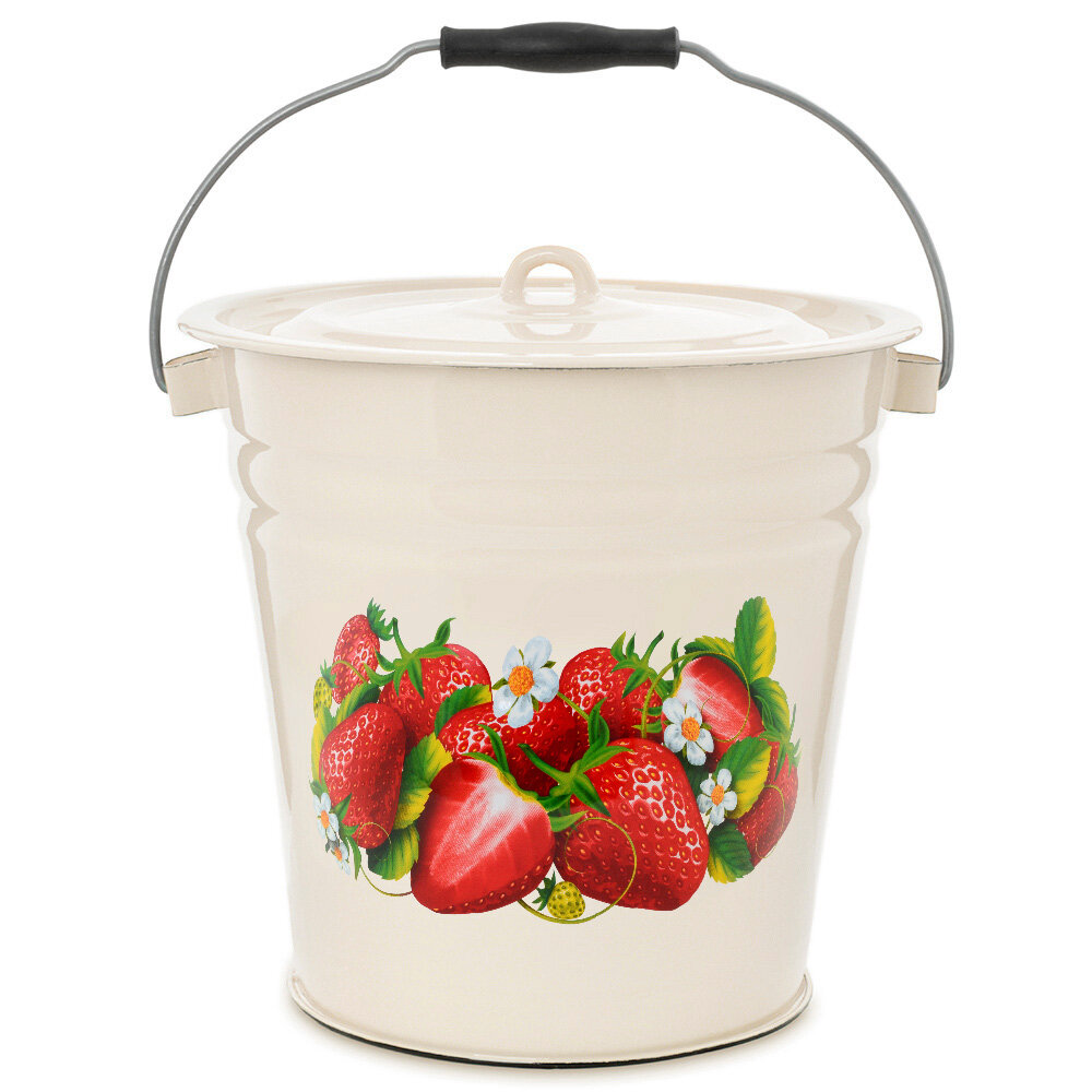 Ведро с крышкой эмалированное хозяйственное 12 литров