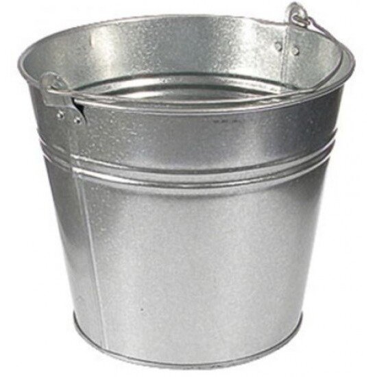 Ведро 12 л, оцинкованная сталь, хозяйственное, толщина 0,4мм, серый М