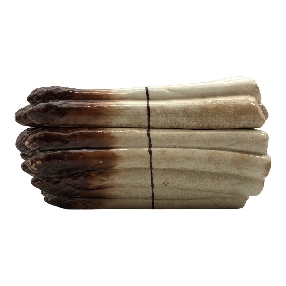 Фарфоровая масленка "Спаржа" 1889-1917 гг, Кузнецов, Российская Империя (3)