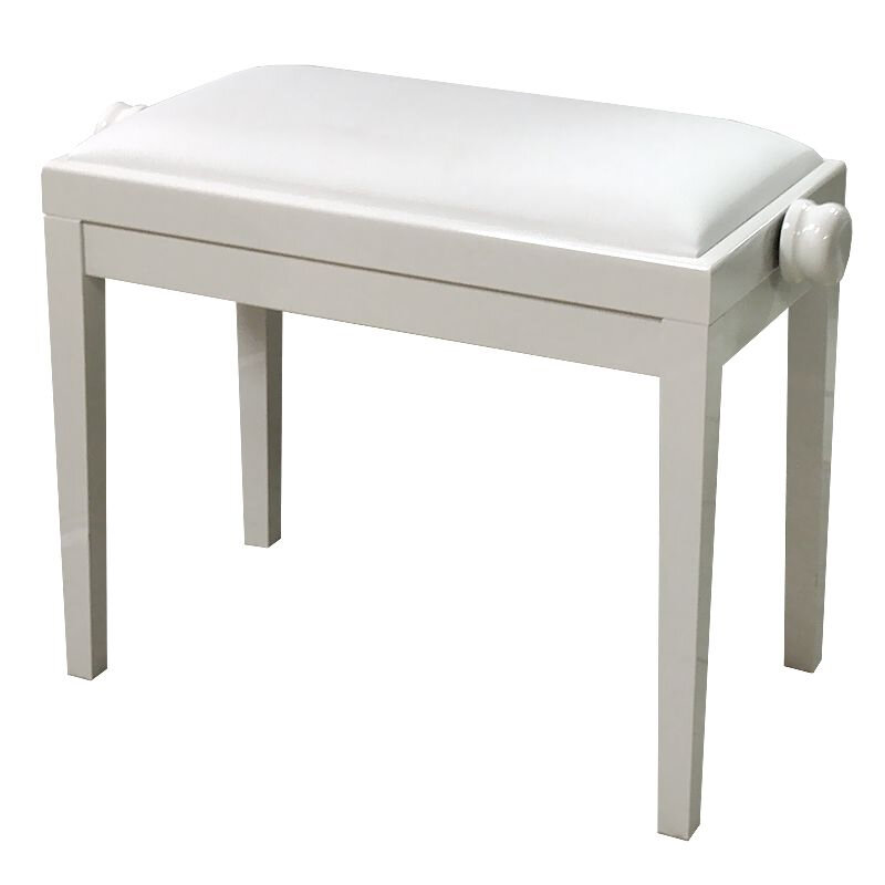 Банкетка для пианино Discacciati белая, полированная, высота 48-58 см