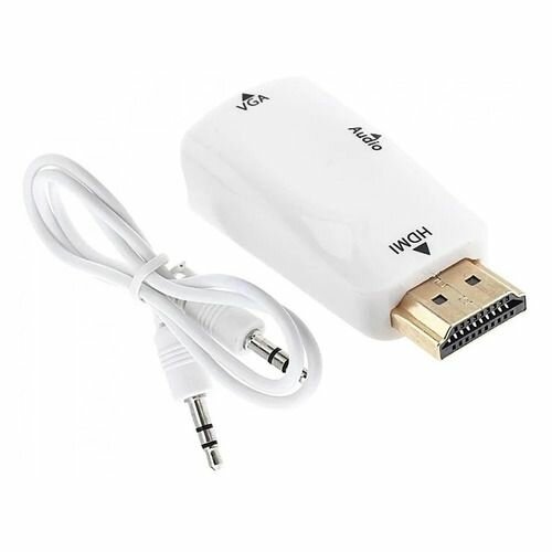 Переходник аудио-видео PREMIER 5-983AC, HDMI (m) - VGA (f) , Jack 3.5 (f), белый
