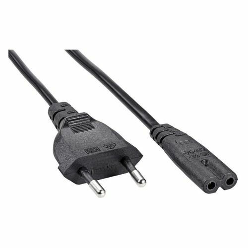 Кабель питания PREMIER 5-180, IEC C7 (2-pin) (прямой) - Евровилка (прямой), плоский, 0.5м, Bulk, черный [5-180(0.5) 0.5]