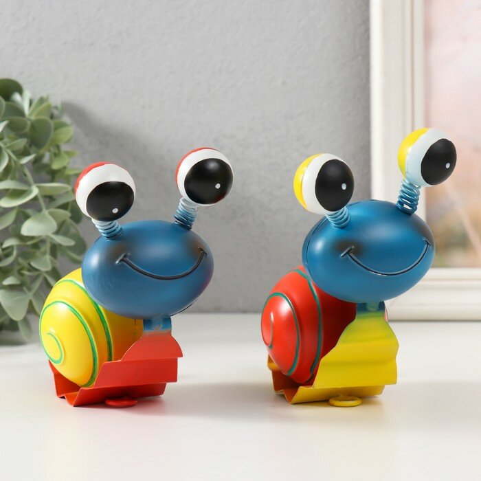 Фигурка металл «Улыбчивая улитка», 15×6.5×12 см, микс