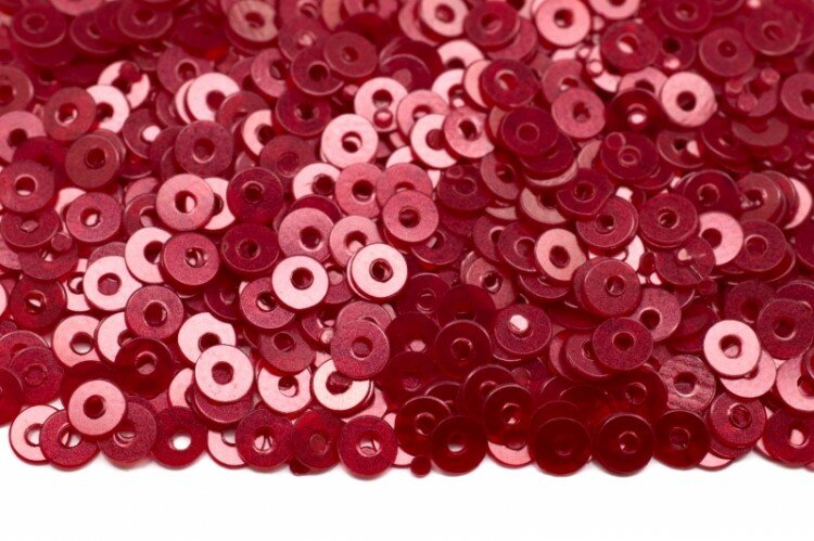 Пайетки круглые 3мм плоские, цвет 07 красный, 1022-147, 10г