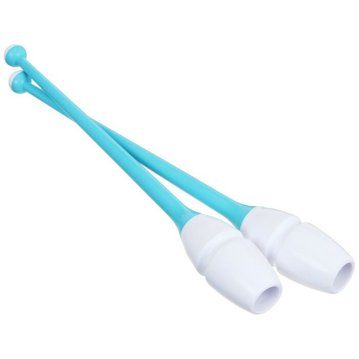 Булавы для художественной гимнастики вставляющиеся Grace Dance, 41 см, цвет белый/голубой