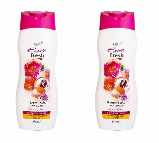 Витэкс Крем-гель для душа, Личи и пион, 500 мл, 2 шт