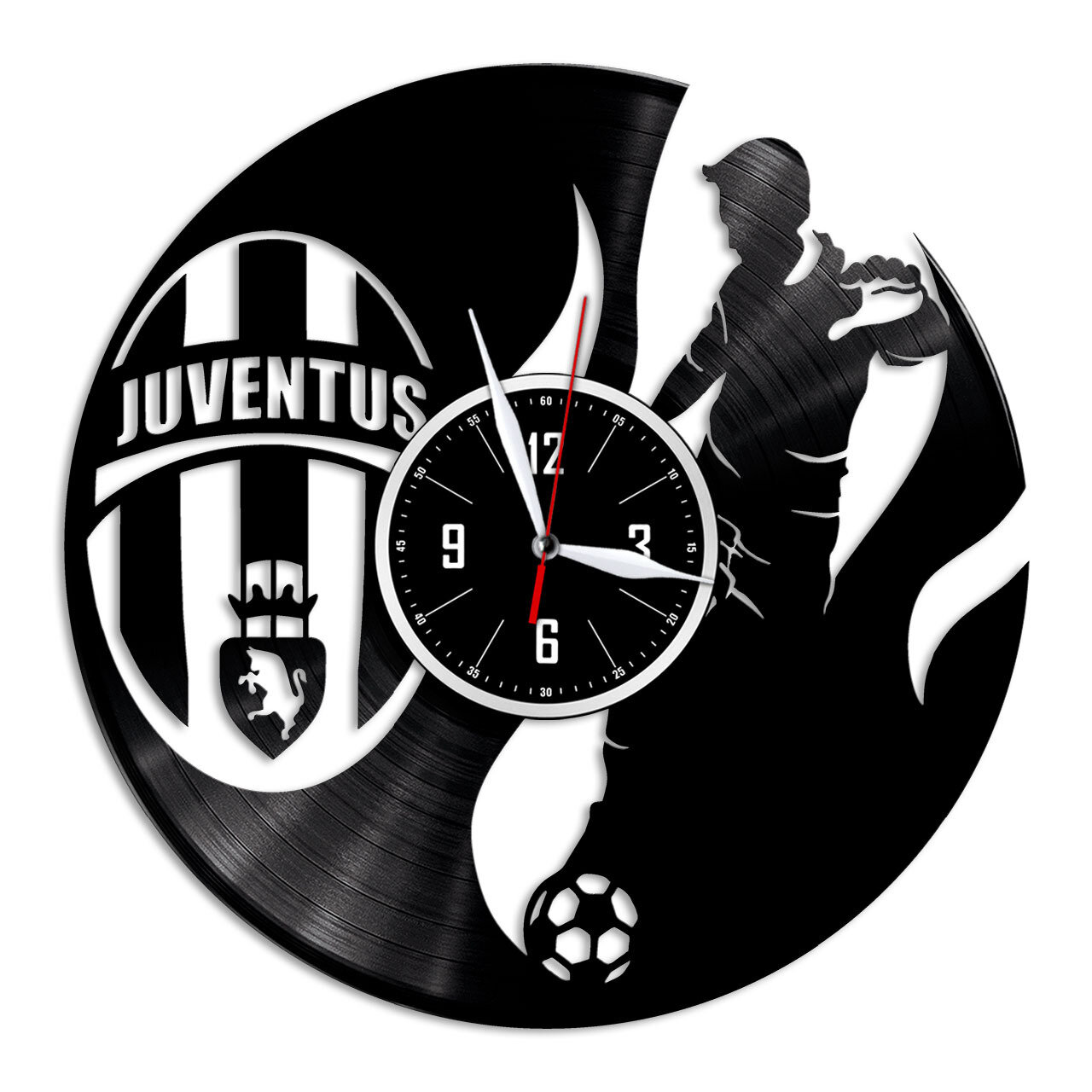 Ювентус - настенные часы из виниловой пластинки