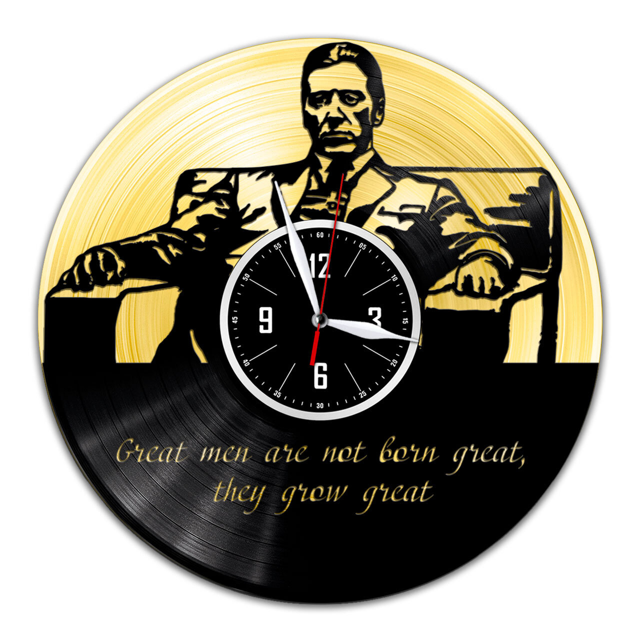 Крестный отец - настенные часы из виниловой пластинки (с золотой подложкой)