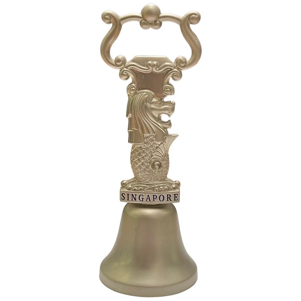 Колокольчик сувенирный "Мерлайон", 1990-2010 гг, сталь, Сингапур