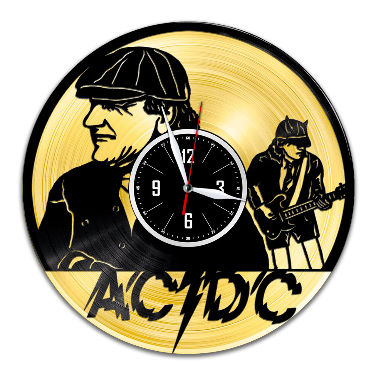 AC-DC - настенные часы из виниловой пластинки (с золотой подложкой)