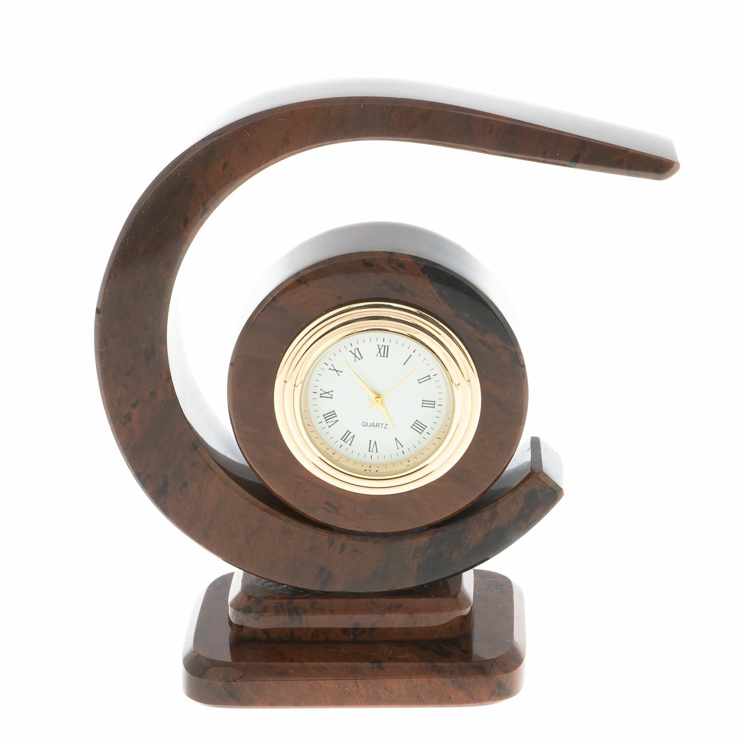 Настольные часы "Элегия" камень обсидиан