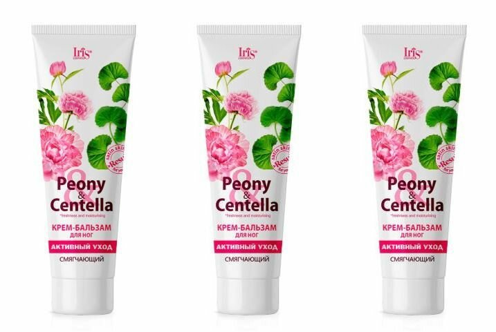 Iris cosmetic Крем-Бальзам для ног Peony & Centella, Активный уход, туба, 100 мл - 3 шт
