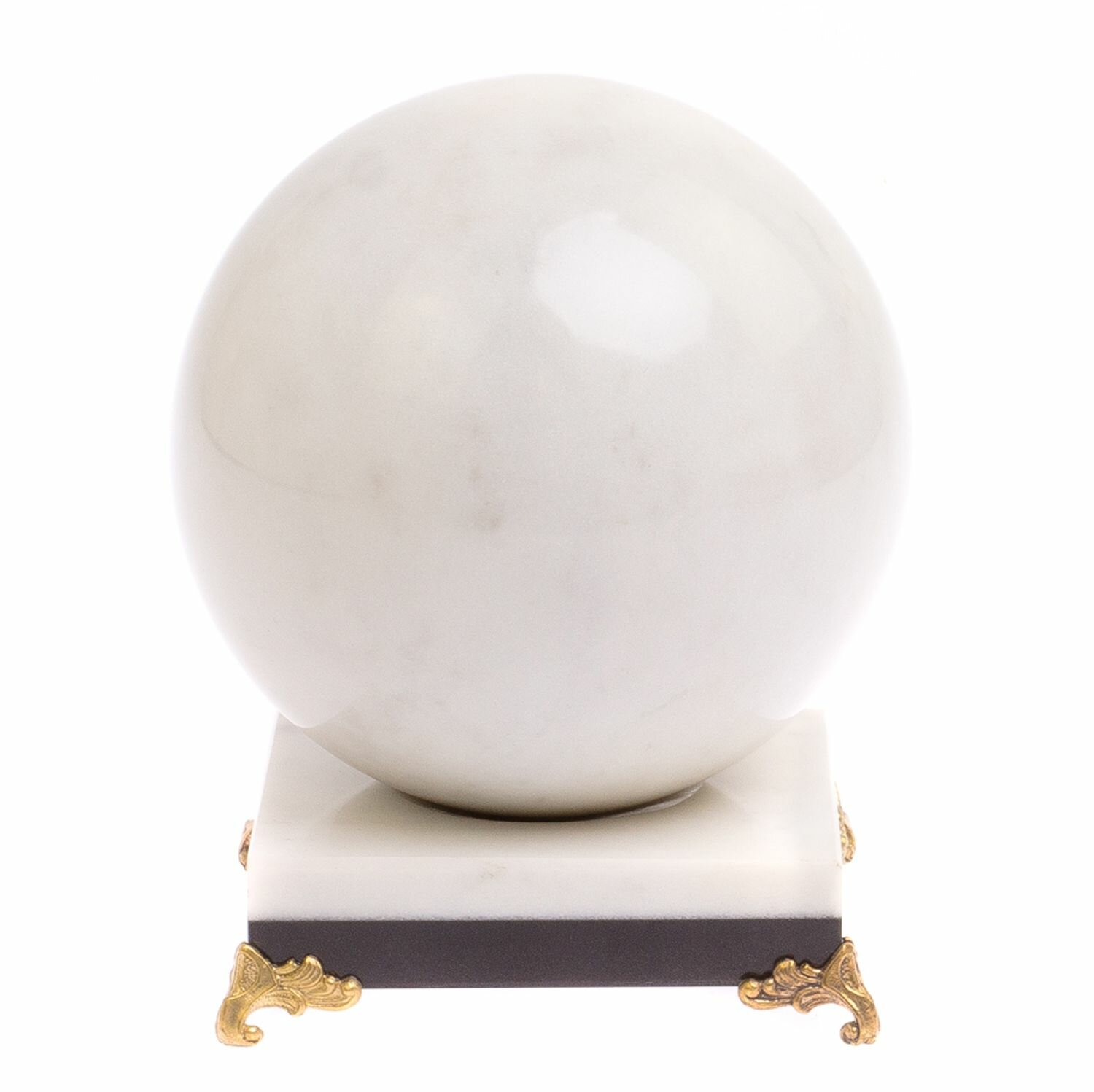 Шар на подставке из белого мрамора 11 см 125021