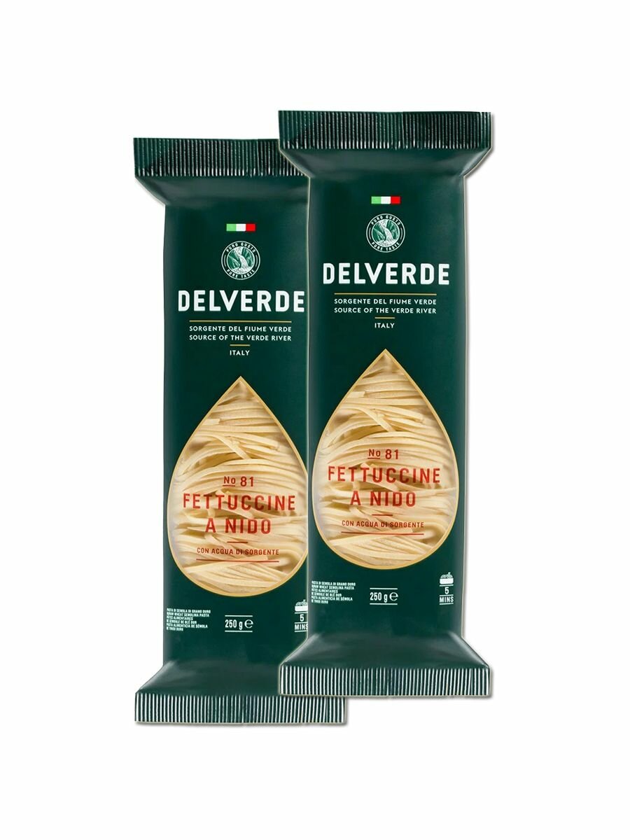 Макаронные изделия Delverde №081 Феттуччине (гнезда), 2 шт по 250 г