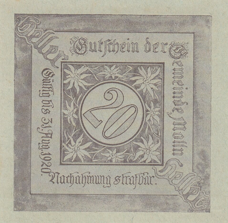 Австрия, Мольн 20 геллеров 1920 г.