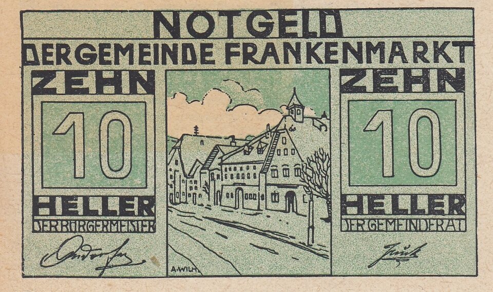 Австрия, Франкенмаркт 10 геллеров 1920 г. (№3)