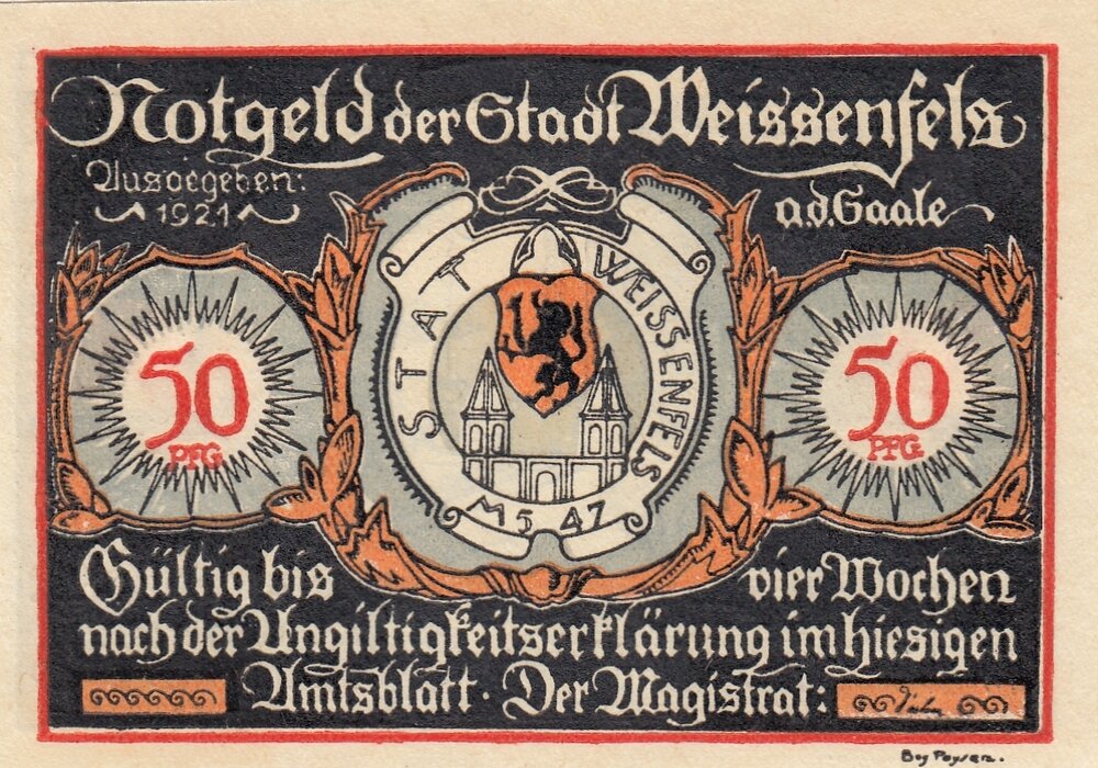Германия (Веймарская Республика) Вайсенфельс 50 пфеннигов 1921 г. (№6) (2)