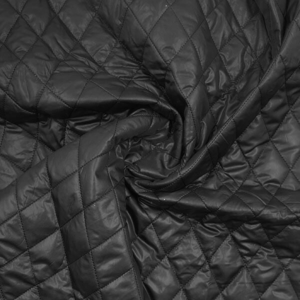 Ткань курточная Ткани-100, 100% полиэстер, глянцевая, черная, 1м x 1.4м