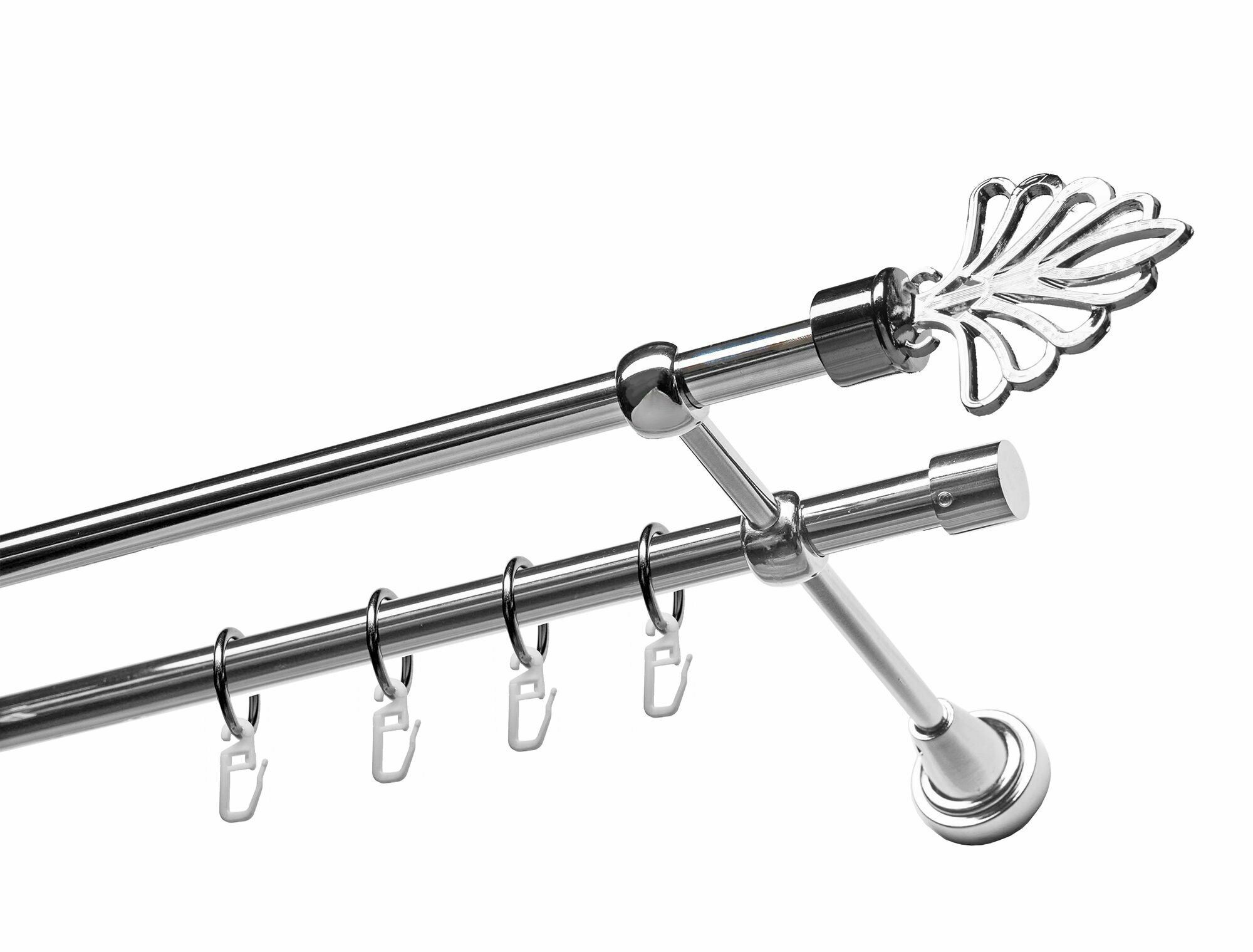 Карниз для штор 1,8 метра AICITY веер 21 серебро глянец