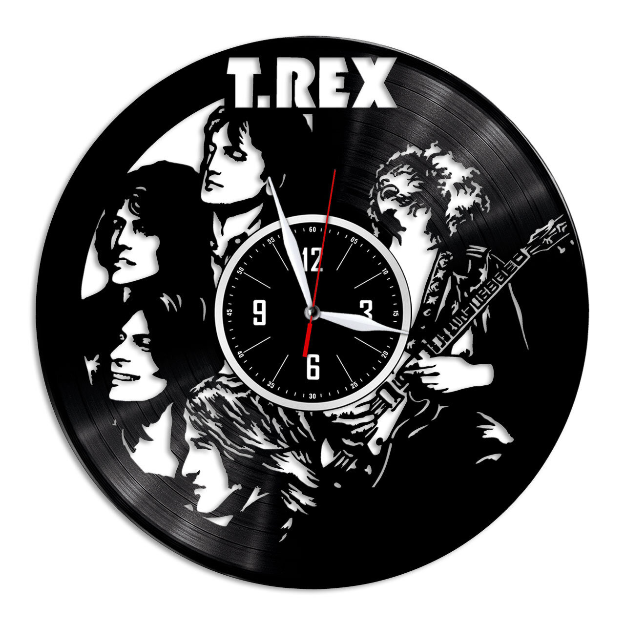 T.Rex - настенные часы из виниловой пластинки, диаметр 30 см