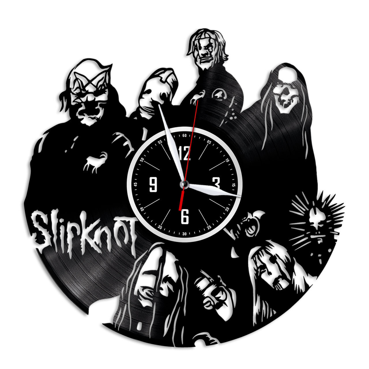 Slipknot - настенные часы из виниловой пластинки, диаметр 30 см