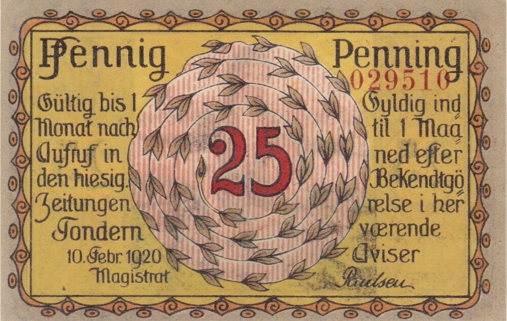 Германия (Веймарская Республика) Тондер 25 пфеннигов 1920 г. (2)