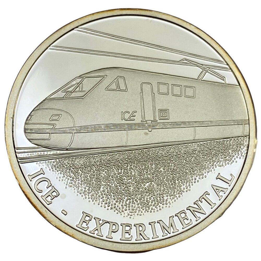 Германия, настольная медаль "История железной дороги. ICE" 1992 г.