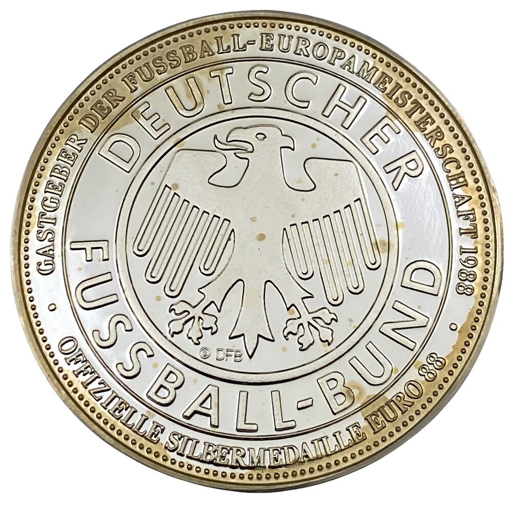Германия, настольная медаль "Чемпионат Европы 1988-Германия. Хозяева чемпионата" 1987 г.
