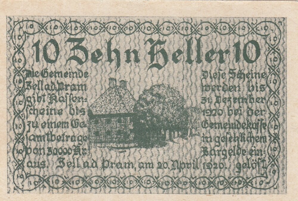 Австрия, Целль-ан-дер-Прам 10 геллеров 1920 г. (2)