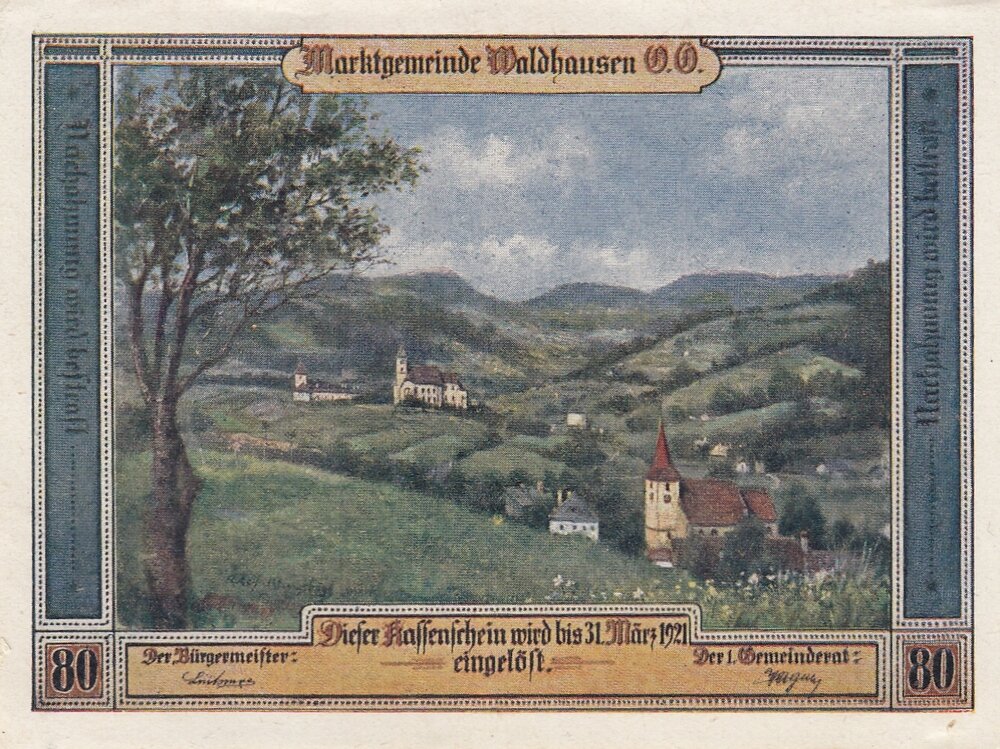 Австрия, Вальдхаузен 80 геллеров 1914-1921 гг.