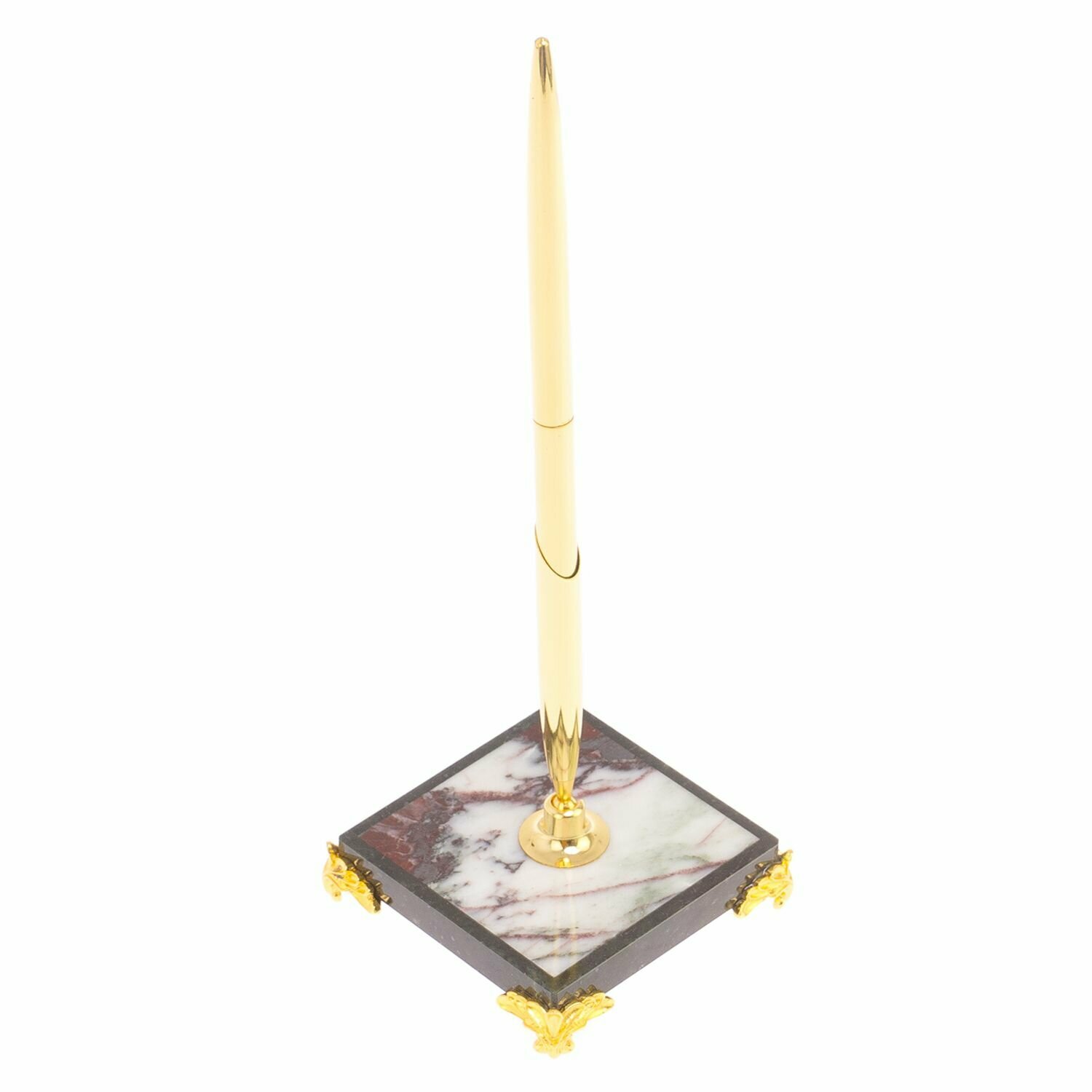 Подставка под ручку из яшмы на ножках 6,5х6,5х21 см 126002