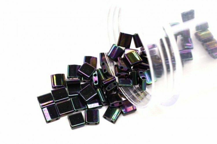 Бисер японский MIYUKI TILA #0454 фиолетовый ирис, металлизированный, 5 грамм