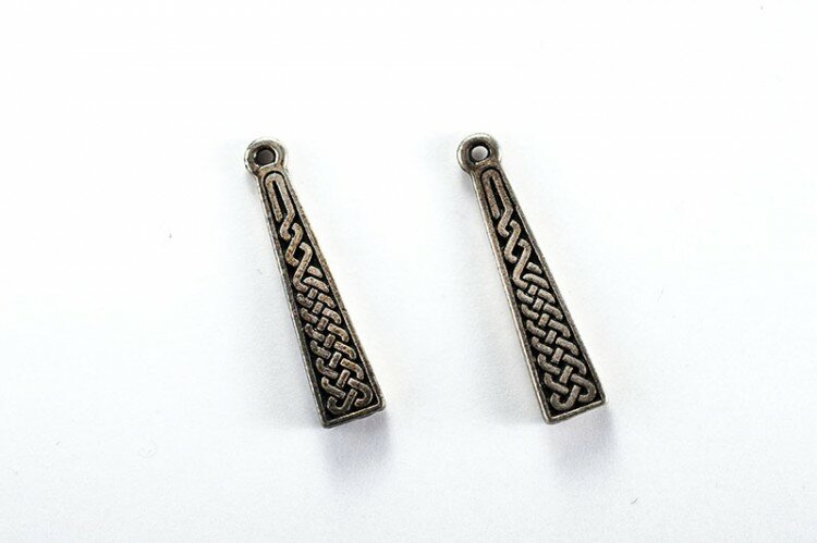 Подвеска TierraCast Кельтский шнурок 25х5мм, отверстие 1,2мм, цвет античное серебро, 94-2031-12, 1шт