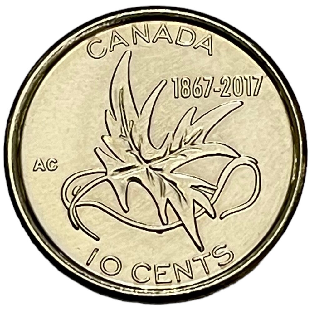 Канада 10 центов 2017 г. (150 лет Конфедерации Канада - Крылья мира)