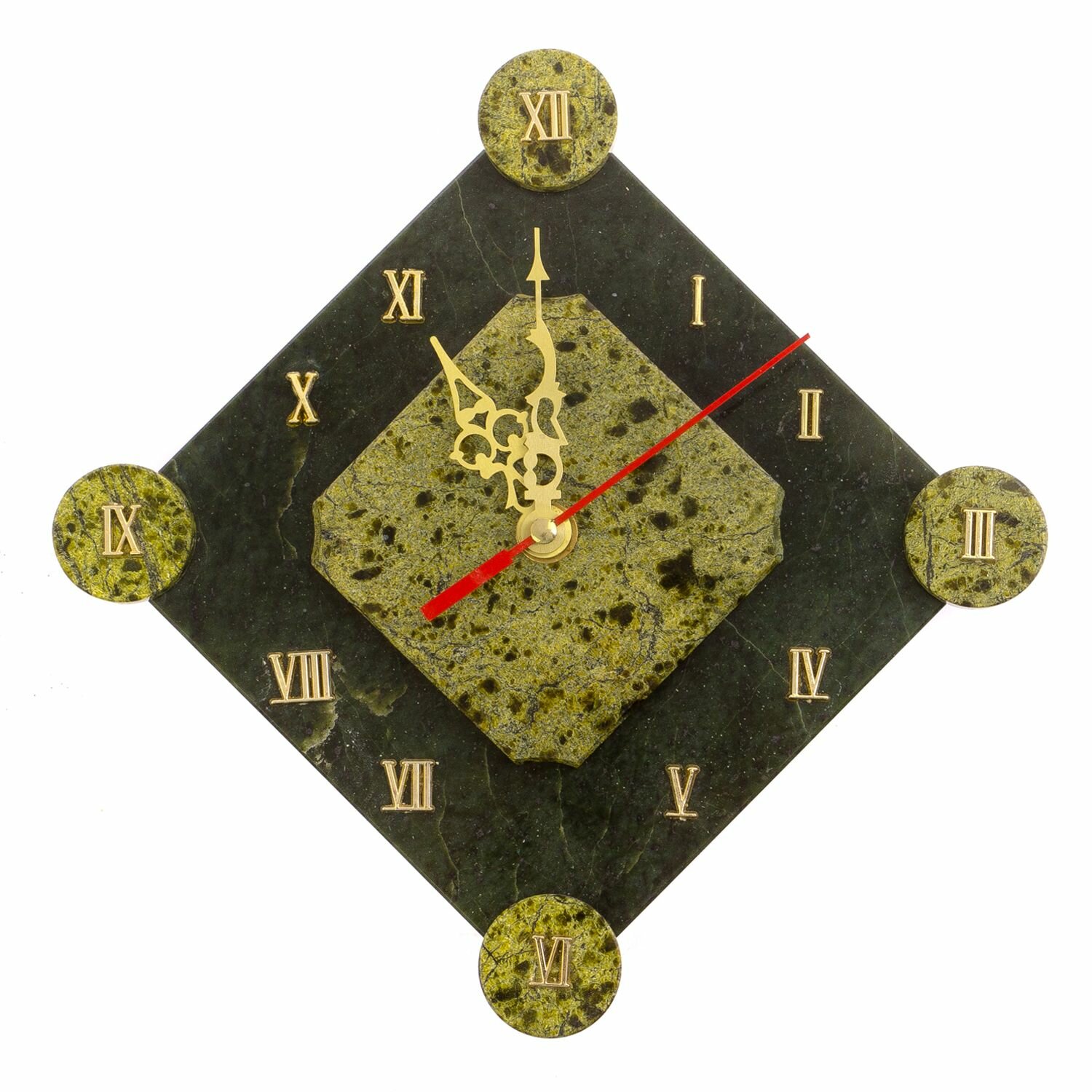 Часы настенные "Элегант" камень змеевик