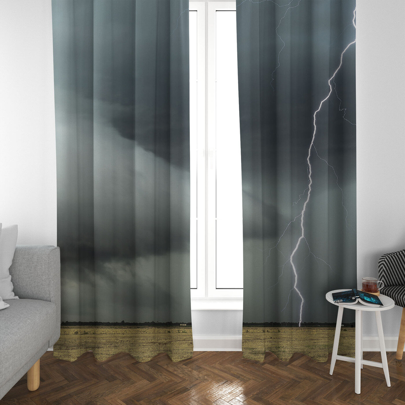 Фотошторы из габардина, 290х240см