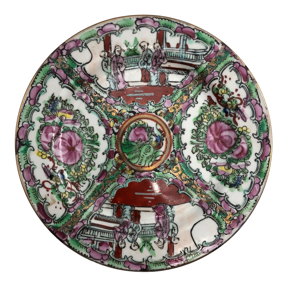 Фарфоровая декоративная тарелка "Китайские Вельможи" 1970-1980 гг, Китай