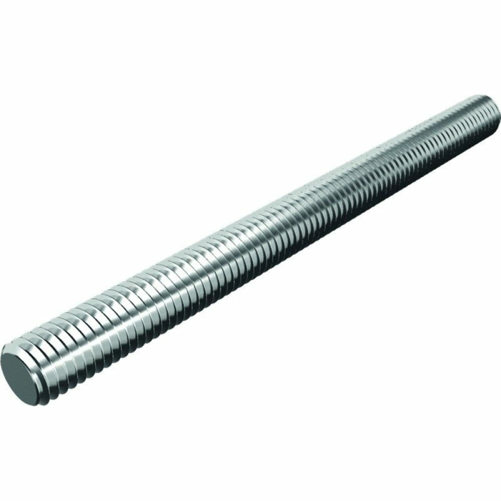 Резьбовая шпилька INTERFIX цинк 8×2000 DIN 975, цинкованная стальная штанга, резьбовой ход, упаковка из пяти штук