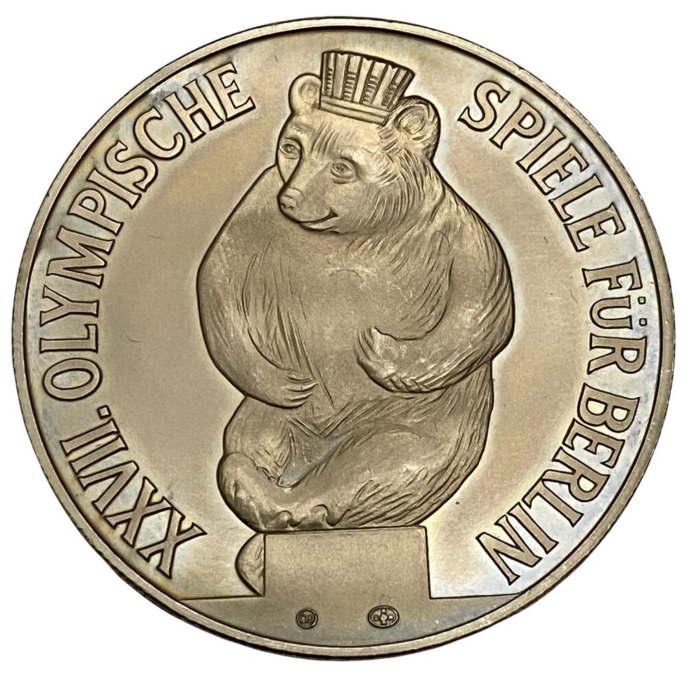 Германия, настольная медаль "Олимпиада в Берлине 2000 - Медведь" 2000 г.