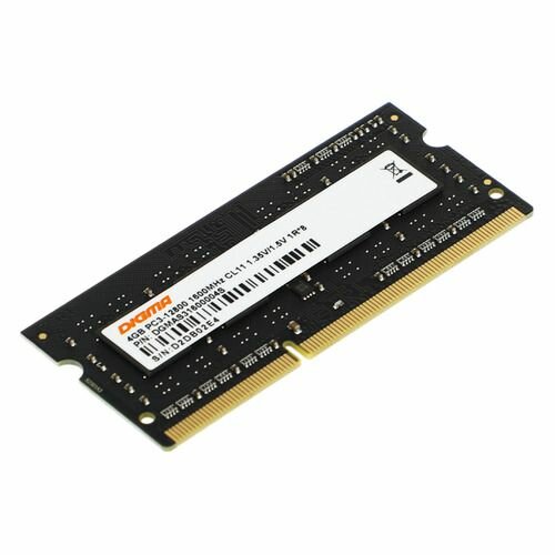 Оперативная память Digma DGMAS31600004S DDR3 - 1x 4ГБ 1600МГц, для ноутбуков (SO-DIMM), Ret