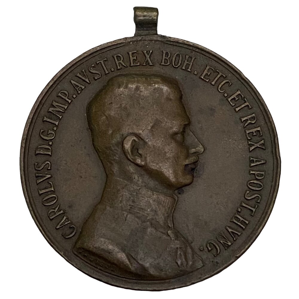 Австро-Венгрия, бронзовая медаль "Карл I. За отвагу" 1917-1918 гг. (без ленты)