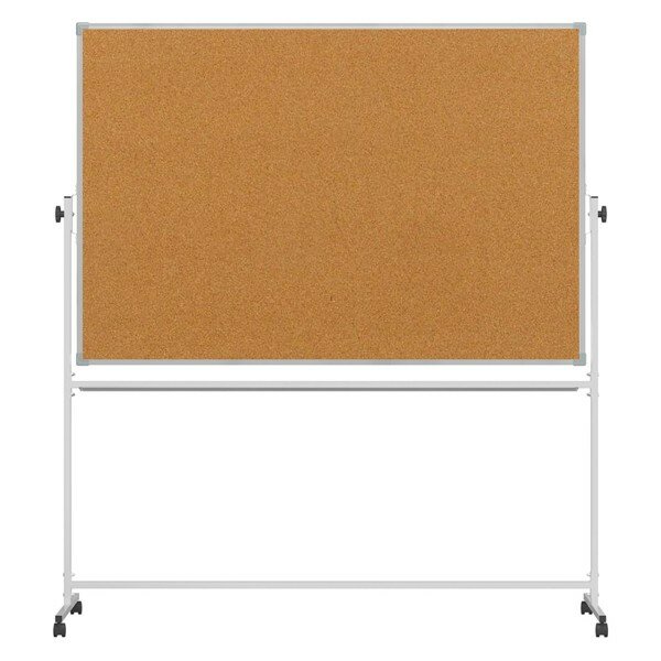 Доска поворотная передвижная пробковая BoardSYS 100х180 двухсторонняя, на колесах, алюминиевая рама профиль
