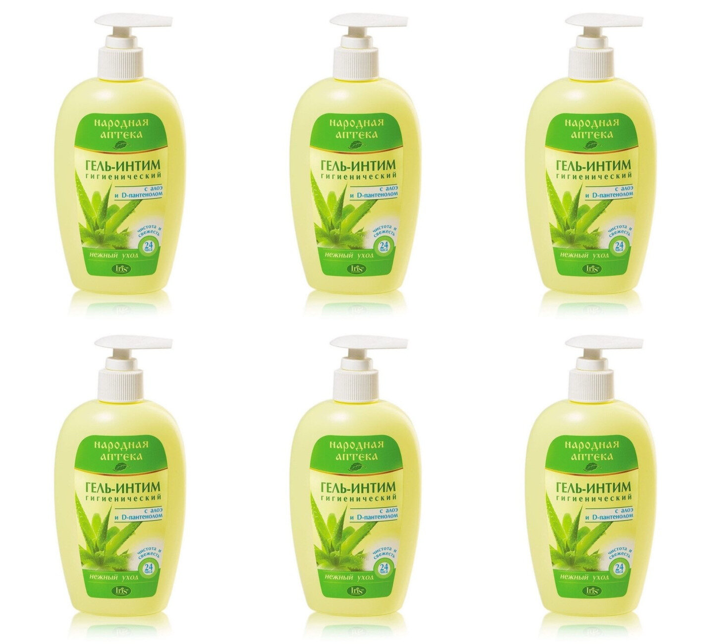 IRIS гель-интим народная аптека алоэ, D-пантенолом 250мл,6 шт