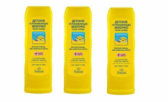 Floresan Молочко детское успокаивающее после солнца, 125 мл, 3 штуки