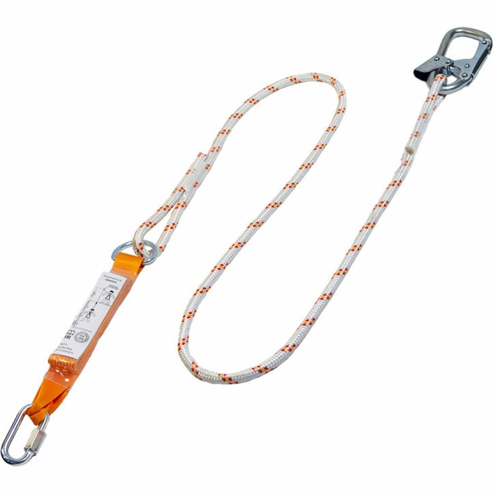 Строп из каната с амортизатором, монтажным и соединительным карабином прогресс сефети Строп аВ+Кс