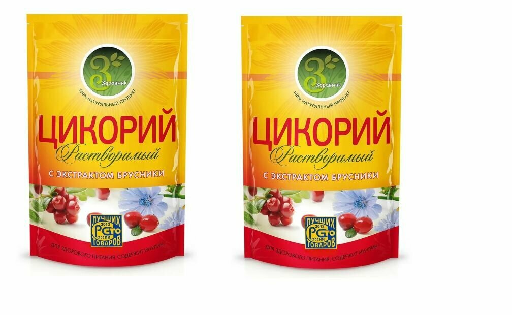 Здравник Цикорий с экстрактом брусники, 85 г - 2 шт.
