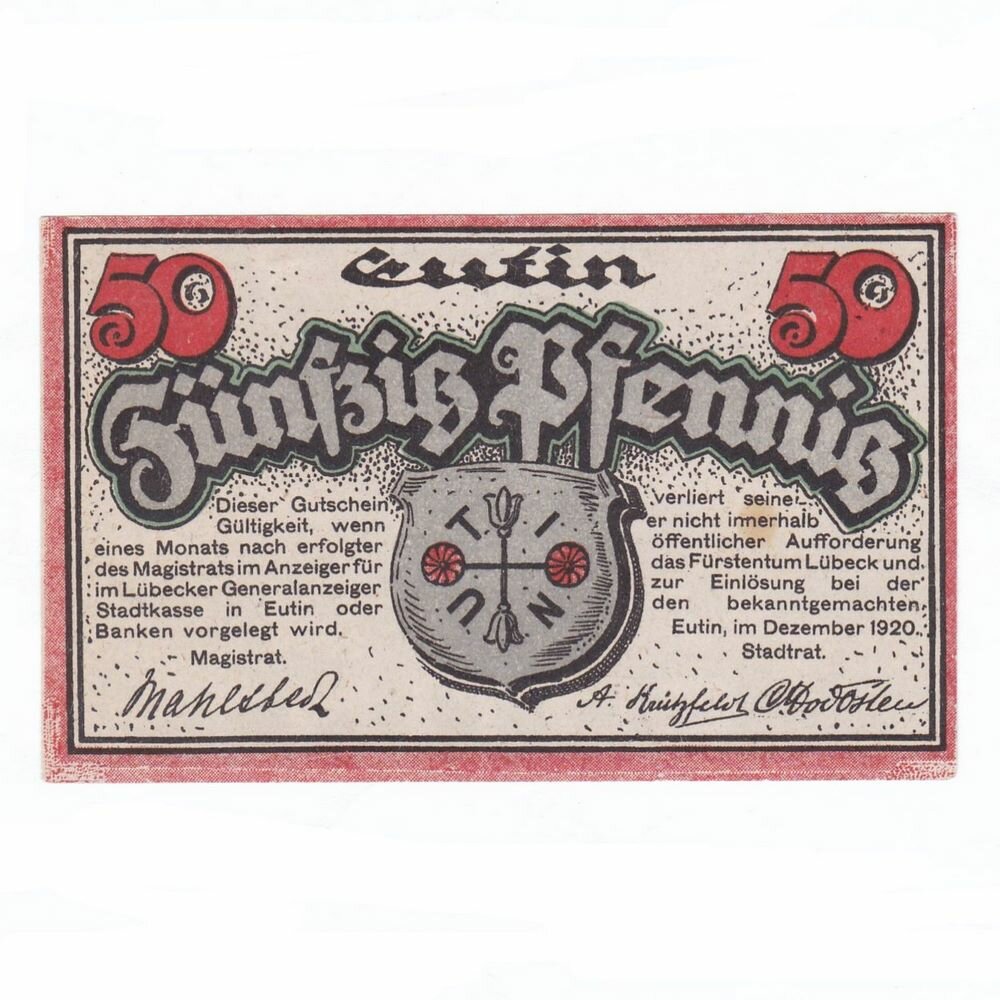 Германия (Веймарская Республика) Ойтин 50 пфеннигов 1920 г.