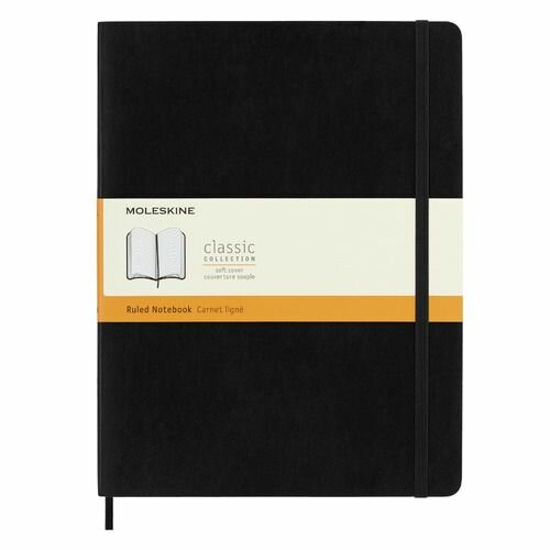 Блокнот Moleskine Classic Soft, 192стр, в линейку, мягкая обложка, черный [qp621]