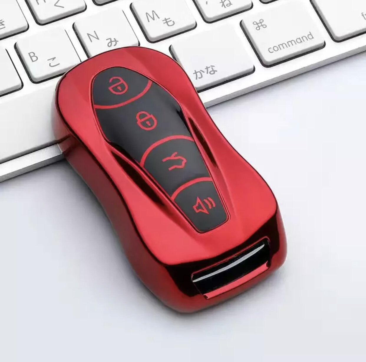 Чехол на ключ Geely Atlas Pro, Tugella / Джили Атлас Про TPU red new